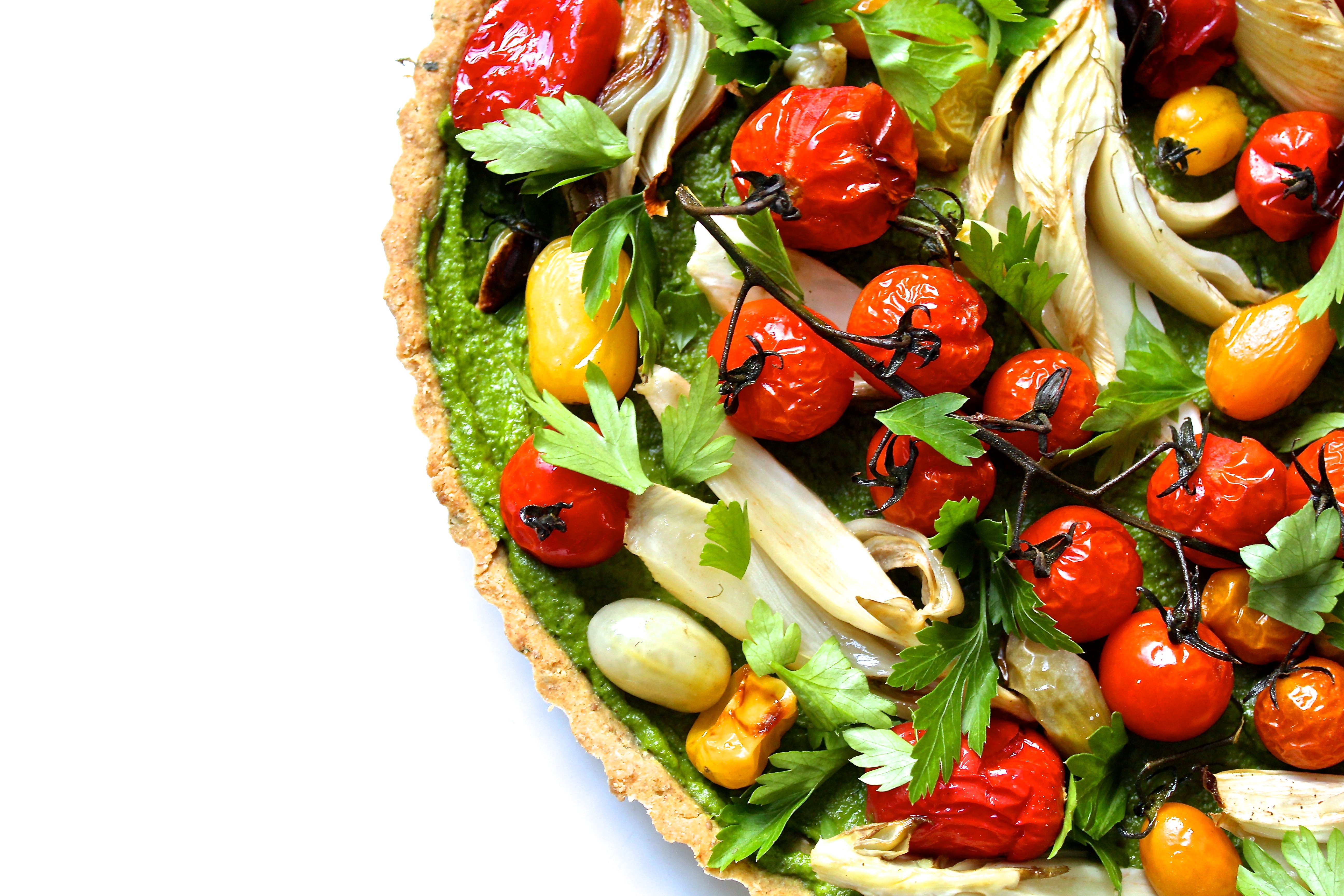 Festive Roasted Vegetable Pesto Tart Nourishing Club
